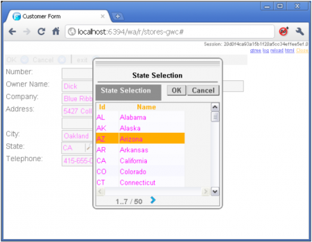 Stores demo example - Genero software development platform low-code no-code